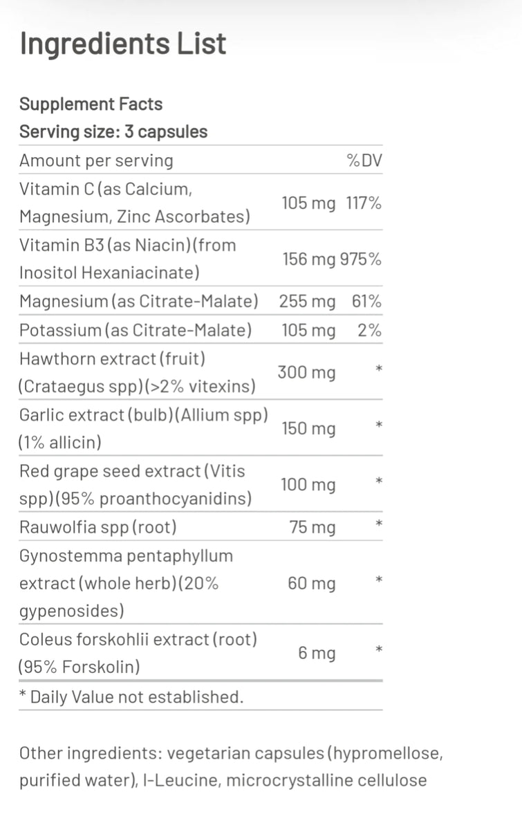 HTN Support (Formerly Heart Tension)(90 caps) – Chambers Supplements