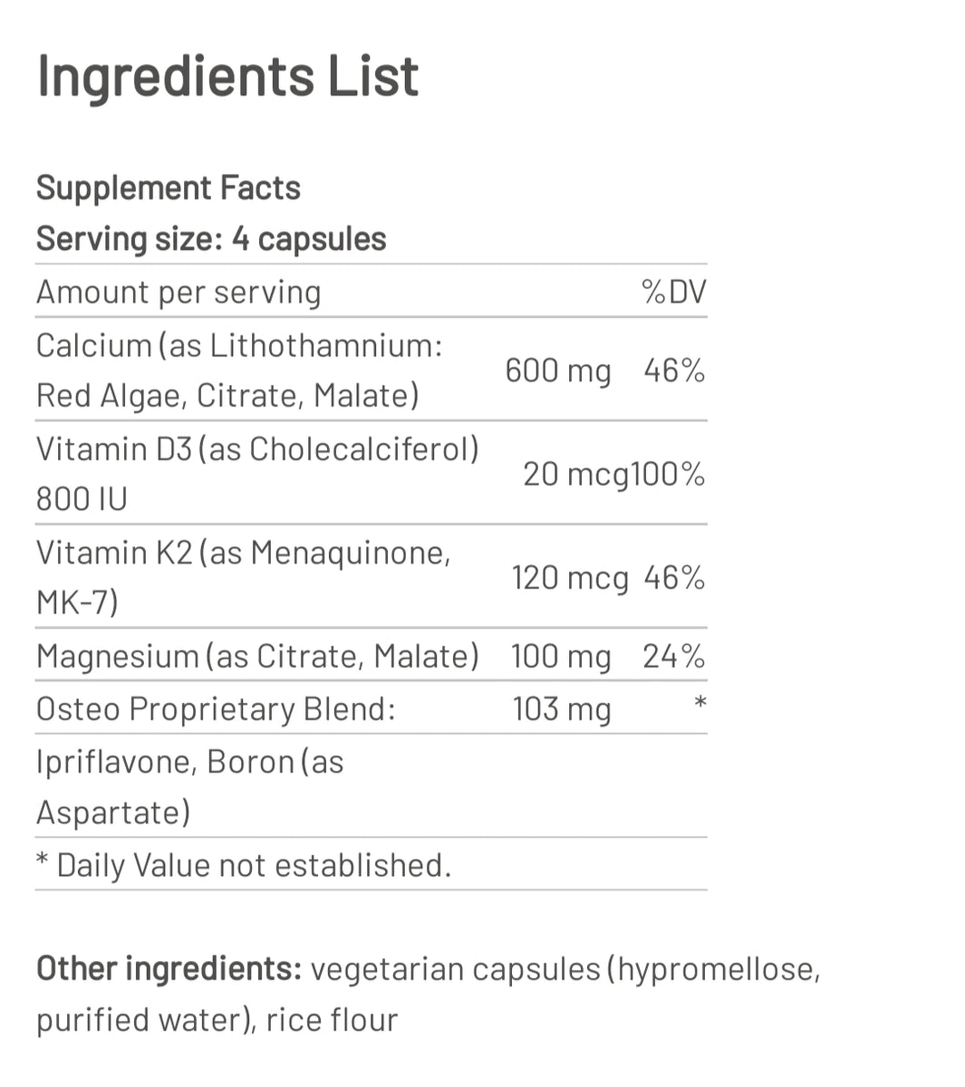 Osteo Formula (240 caps)by Mountain Peak Nutritionals – Chambers ...